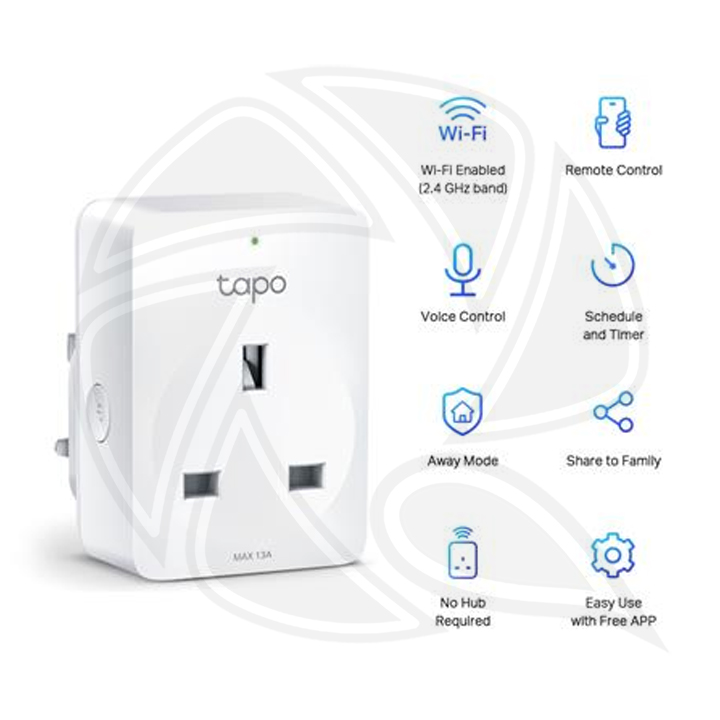 TP-LINK tapo Mini Smart Wi-Fi Socket-Tapo P100(1-pack) (UK) | Qartaj